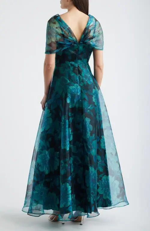 Eliza J Floral Shoulder Overlay Ballgown