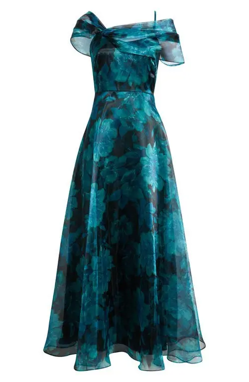 Eliza J Floral Shoulder Overlay Ballgown