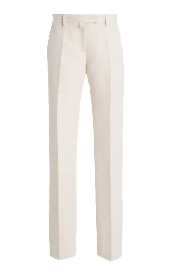 Calvin Klein Slim Silk-blend Straight-leg Pants