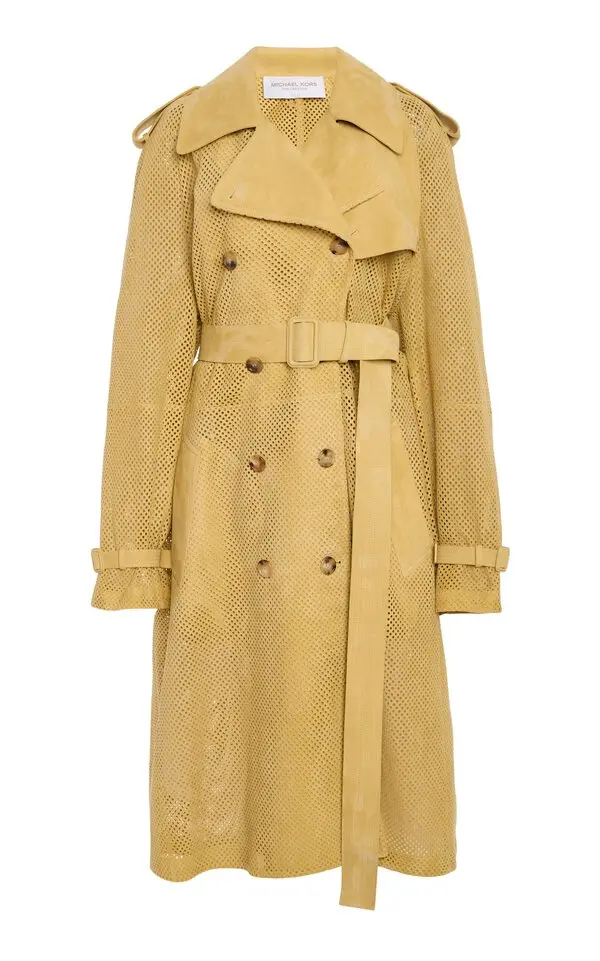 Michael Kors Perforated Suede Trench Coat