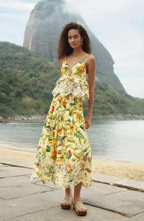 Farm Rio Brasil Collage Maxi Skirt