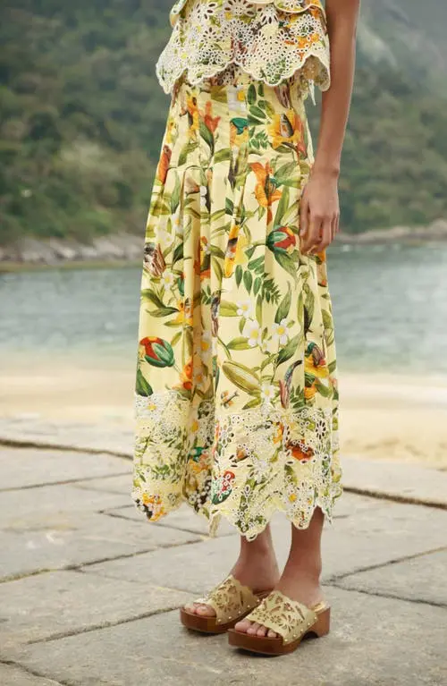 Farm Rio Brasil Collage Maxi Skirt