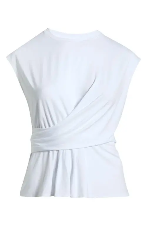 Nordstrom Cap Sleeve Drape Front Top - White