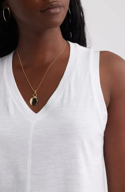 Caslon Cotton Blend Slub Swing Tank - White