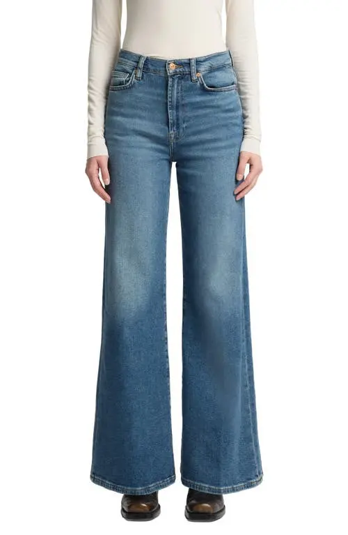 7 For All Mankind Jo Ultra High Waist Wide Leg Jeans - Sea Level