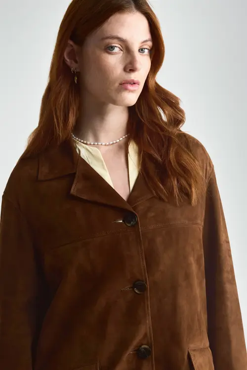 FURNIQ UK Dahlia Suede Shirt Jacket