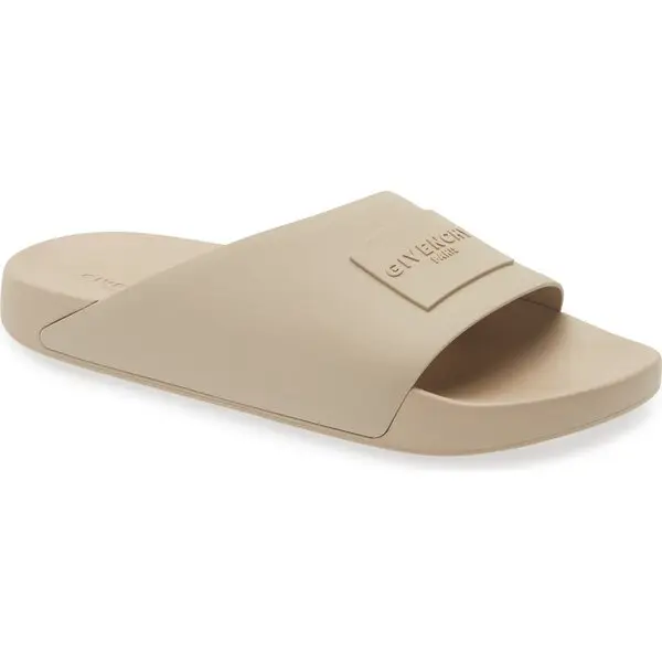 Givenchy Label Molded Slide Sandal - Taupe