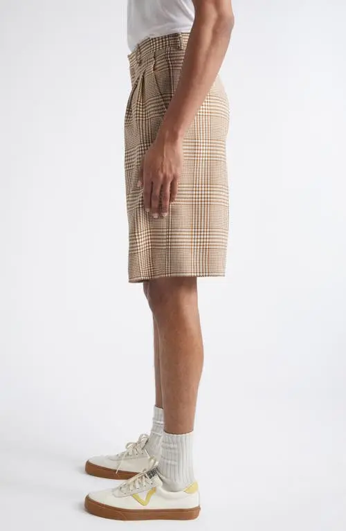 Ami Pleated Glen Plaid Virgin Wool Twill Shorts