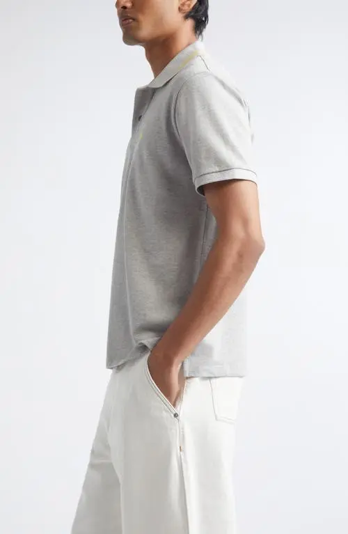 AMI Paris De Coeur Embroidered Cotton Piqué Polo
