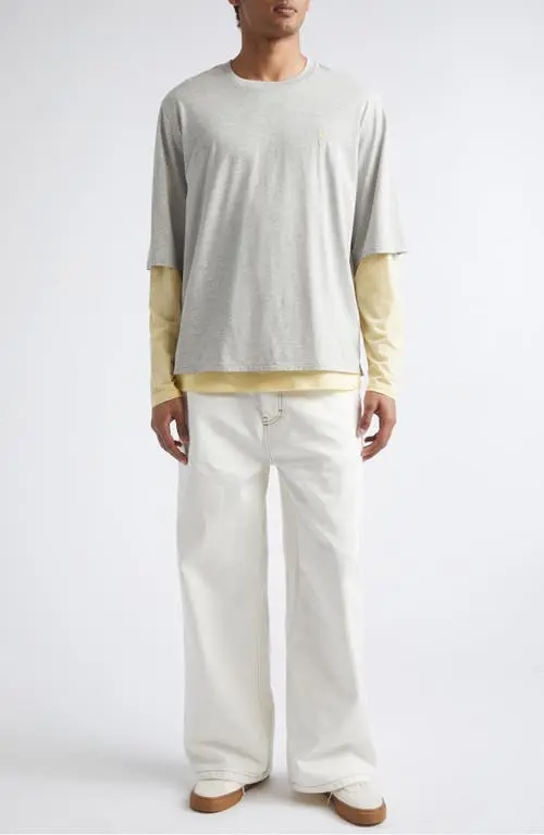 AMI Paris Wide-leg Jeans In Creamy Wash