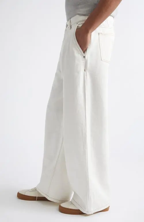 AMI Paris Wide-leg Jeans In Creamy Wash