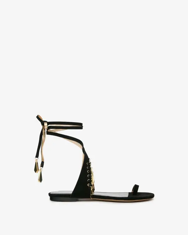 Isabel Marant Étoile Drena Suede Sandals With Jewel Detailing - Black