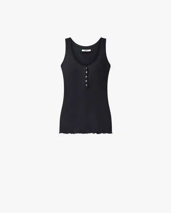 Isabel Marant Étoile Helma Ribbed Silk Jersey Tank Top - Black