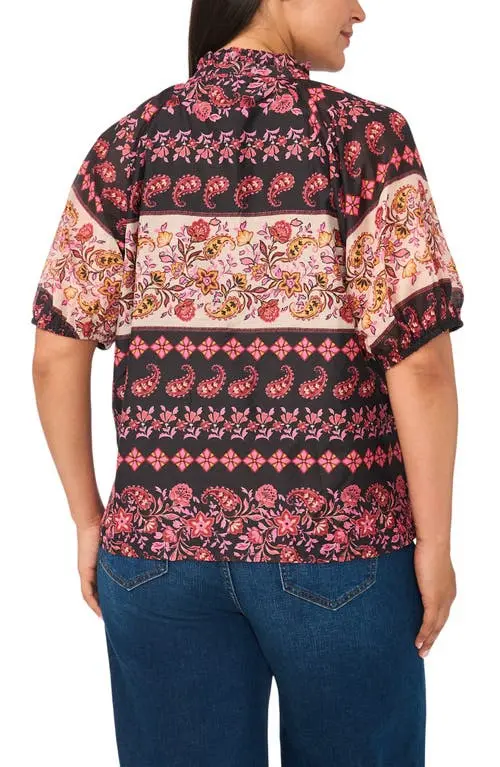 CECE DUPRAZ Ruffle Print Top