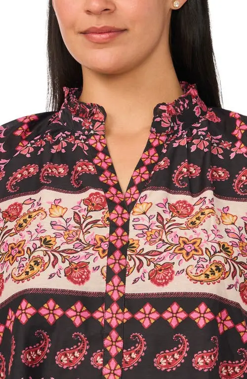 CECE DUPRAZ Ruffle Print Top