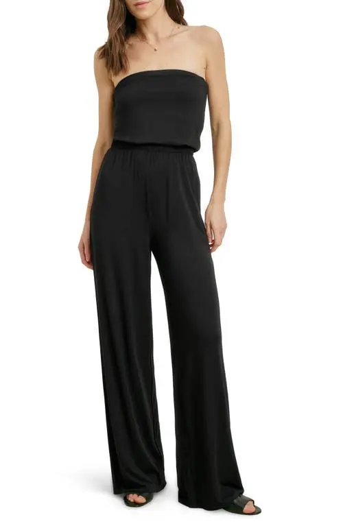 FAVORITE DAUGHTER The Jumpstart Strapless Jumpsuit - Black