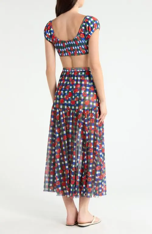 HUTCH Maeden Floral Cover-up Midi Skirt