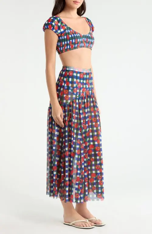 HUTCH Maeden Floral Cover-up Midi Skirt