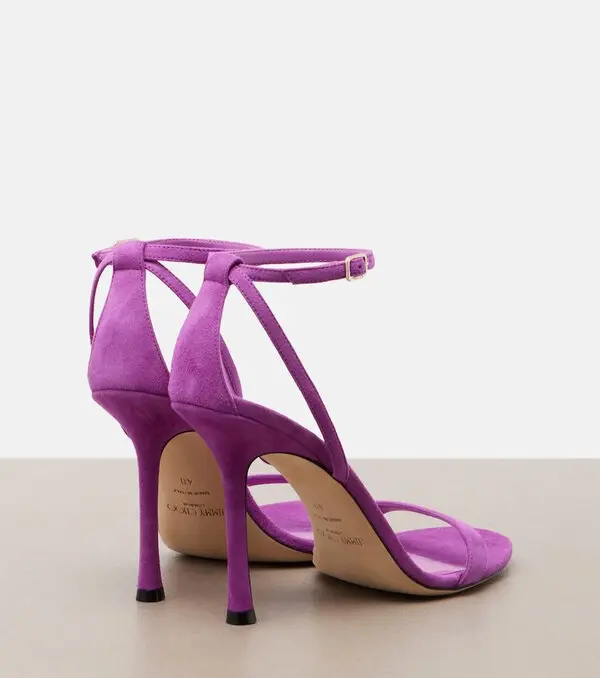 JIMMY CHOO Moza Suede Sandals - Purple