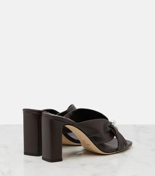 JIMMY CHOO Rafi Embellished Leather Mules