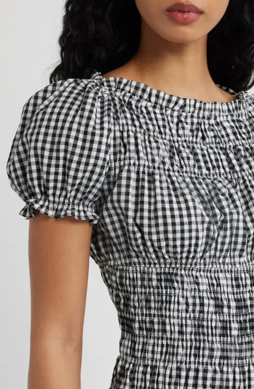 Lulus Darby Cap Sleeve Gingham Minidress