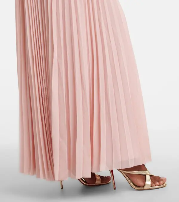 Solace London Britt Pleated Strapless Gown