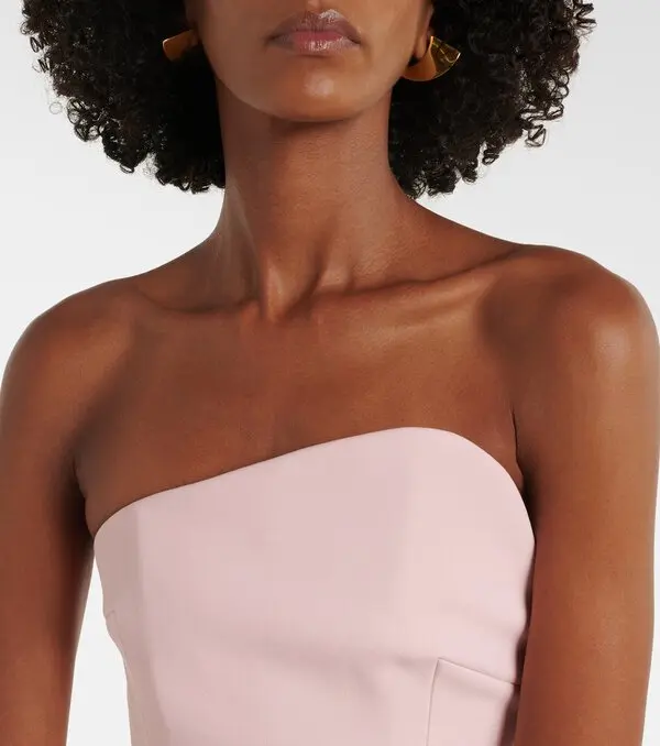 Solace London Britt Pleated Strapless Gown