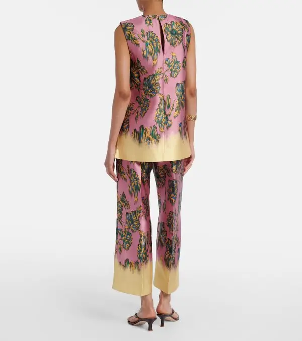 ALEMAIS Faye Floral Cropped Pants - Pink