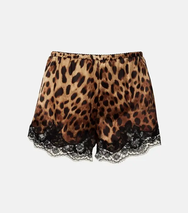 Dolce & Gabbana Leopard-print Silk-blend Shorts