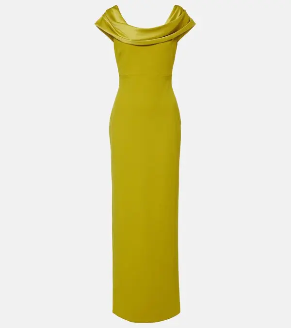Solace London Adele Gown In Chartreuse