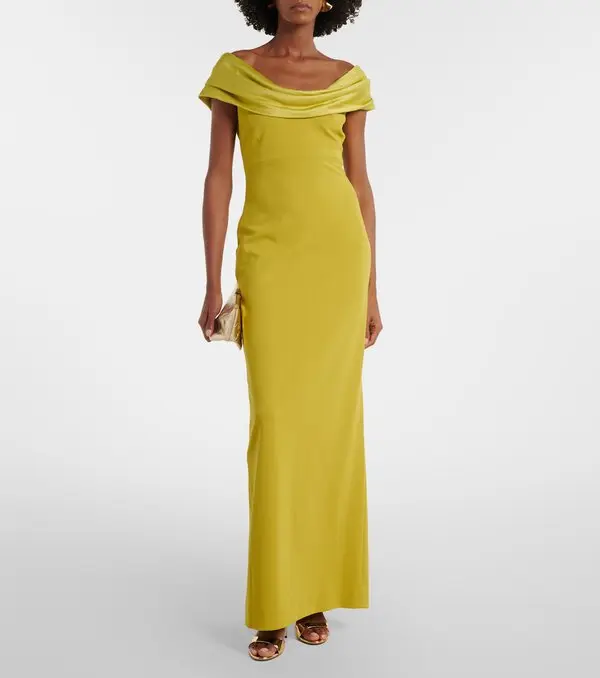 Solace London Adele Gown In Chartreuse