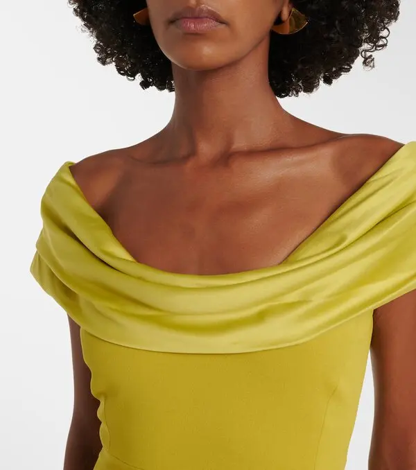 Solace London Adele Gown In Chartreuse