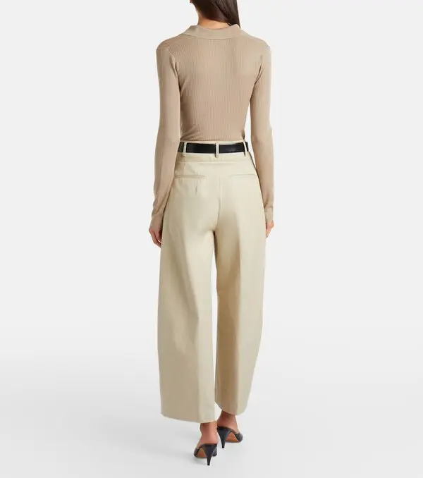 Altuzarra Wilson Cotton Wide-leg Trousers - Beige