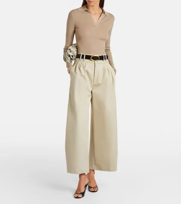 Altuzarra Wilson Cotton Wide-leg Trousers - Beige