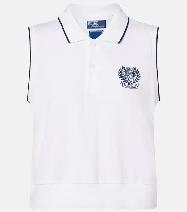 Polo Ralph Lauren Wimbledon Cotton-blend Piqué Top - White