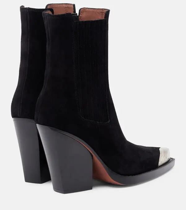 Paris Texas Dallas Embellished Suede Ankle Boots