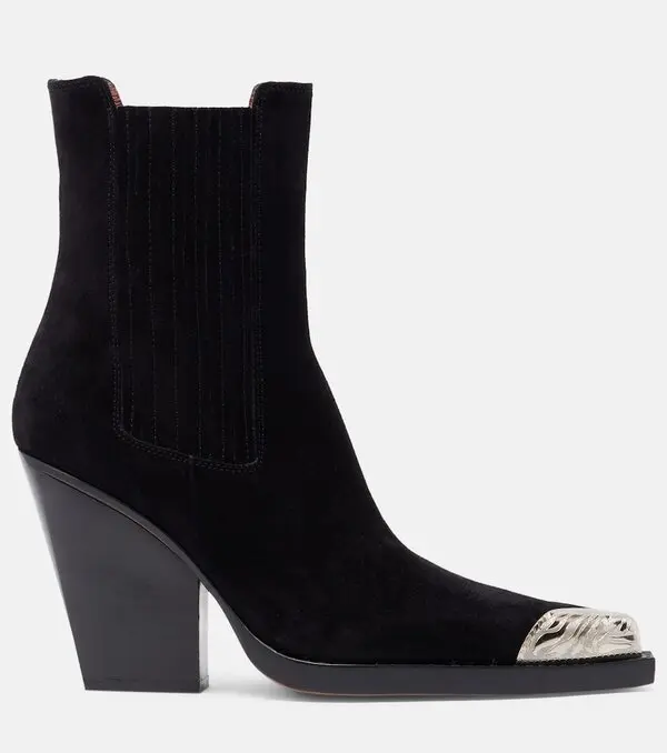 Paris Texas Dallas Embellished Suede Ankle Boots