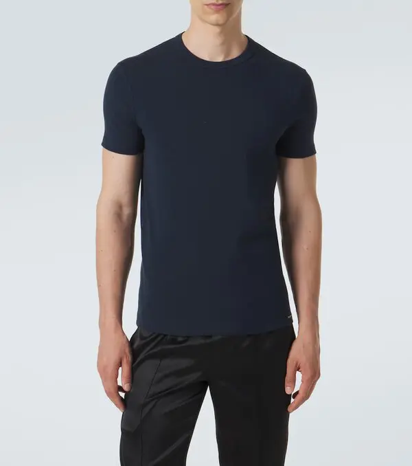 TOM FORD Cotton-blend Jersey T-shirt - Blue