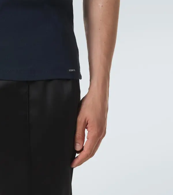 TOM FORD Cotton-blend Jersey T-shirt - Blue