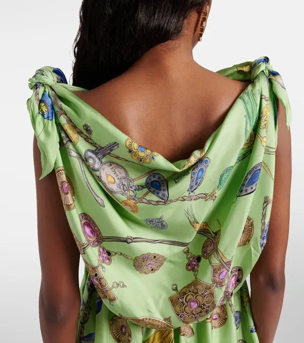 Versace Printed Silk Twill Mini Dress - Multicoloured