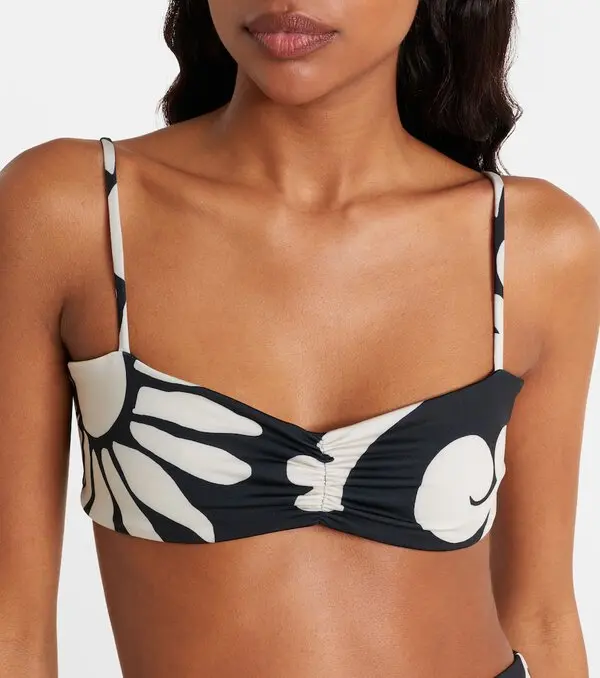 CALA DE LA CRUZ Lilo Printed Bikini Top