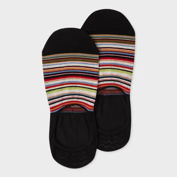 Paul Smith Black 'signature Stripe' Loafer Socks - Multicolour
