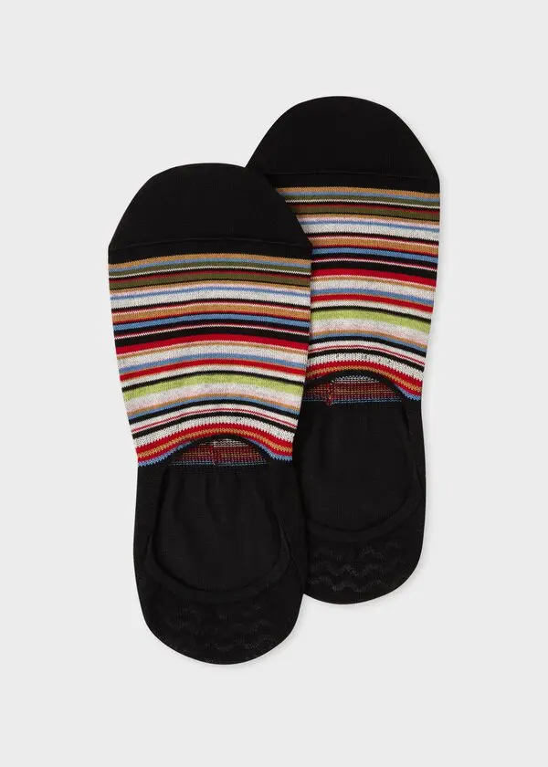 Paul Smith Black 'signature Stripe' Loafer Socks