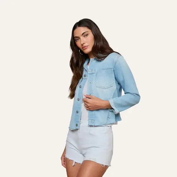 L'Agence Janelle Jean Jacket In Light Vintage Wash - Bayridge