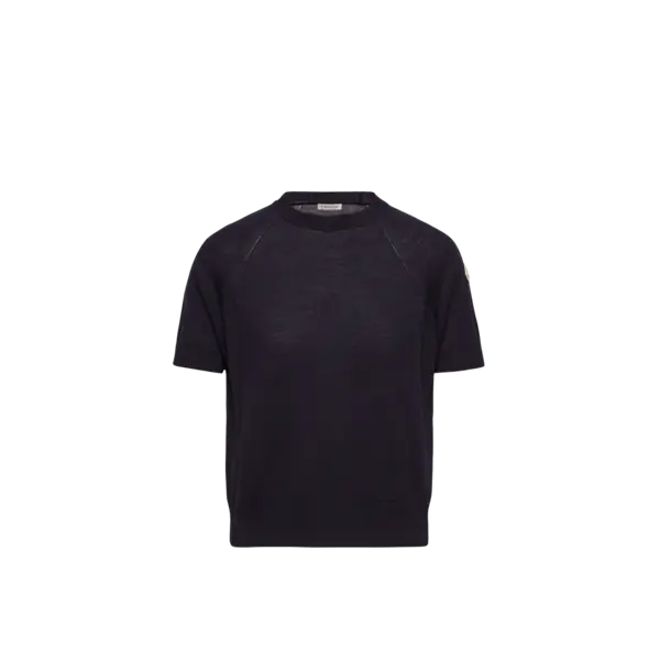 Moncler Short Sleeve Wool Jumper - Blue