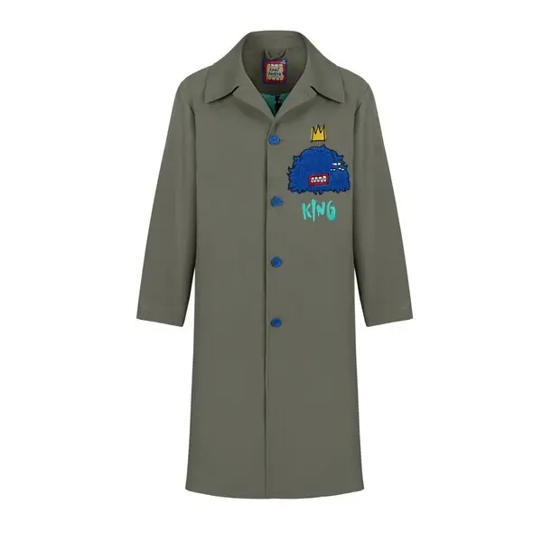 KING NAKED Fur Me Not Trench Coat - Green