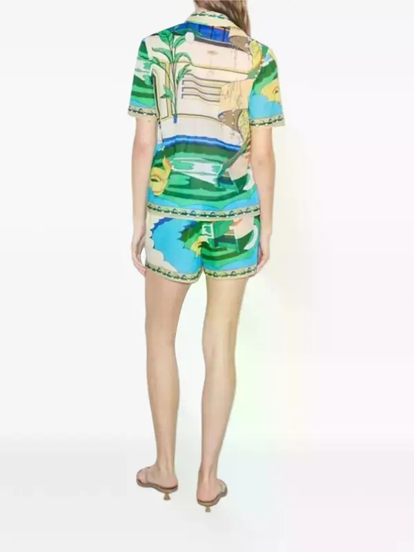 Tory Burch Pool Print Cotton Shirt