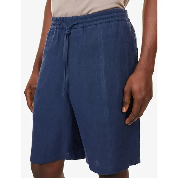 Emporio Armani Elasticated Bermuda Linen Shorts