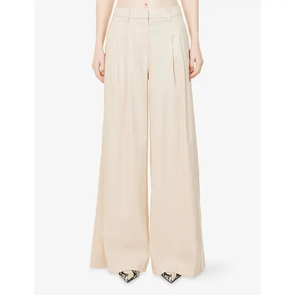 Simkhai Ramsey Pleated Linen-blend Trousers