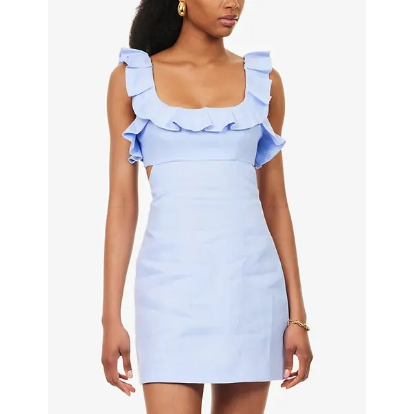 Zimmermann Indria Ruffled Cotton Mini Dress